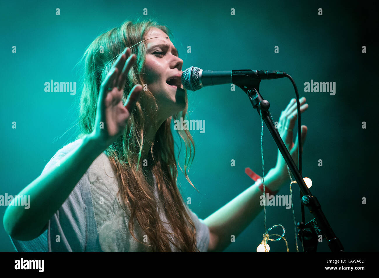 The Norwegian singer, songwriter and musician Ida Stein performs a live ...