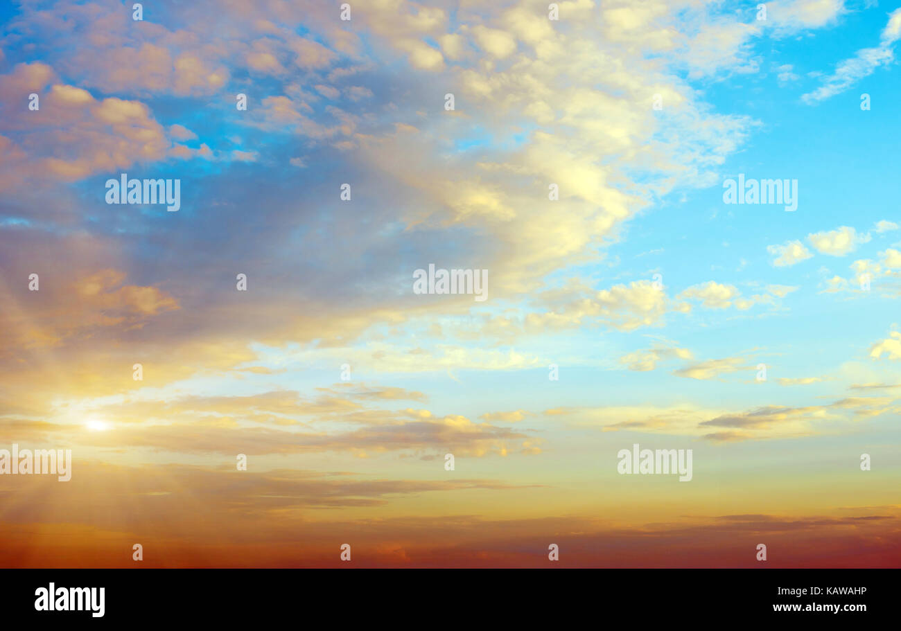 Sky atmosphere clear clouds summer background Stock Photo - Alamy