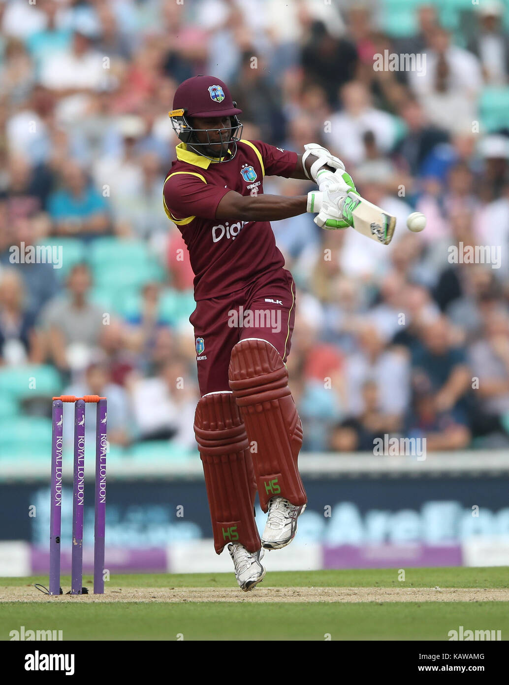 West Indies' Jason Mohammed hits out during the Fourth Royal London One ...
