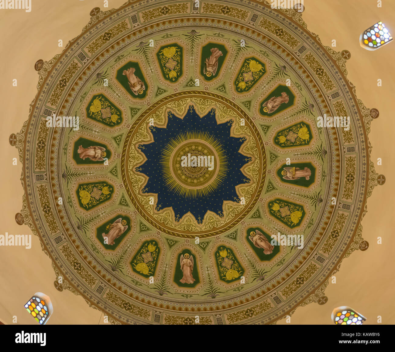 Hungary, Pecs Gazim Pasha mosque, now a church, interior Stock Photo ...