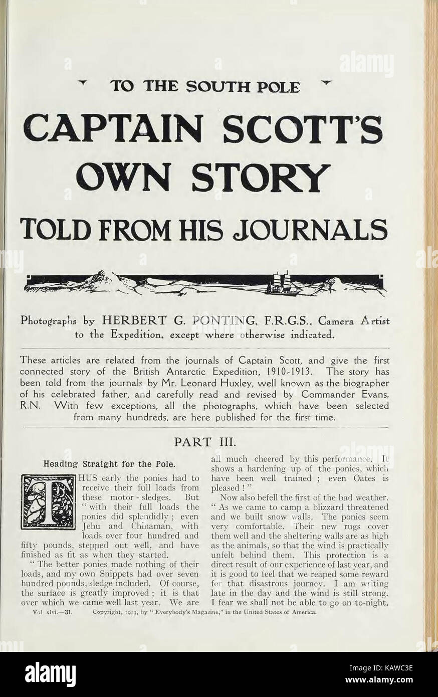 To the South Pole. Captain Scott's own story told from his journals ...