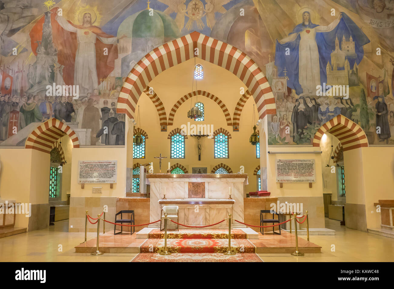 Hungary, Pecs Gazim Pasha mosque, now a church, interior Stock Photo ...