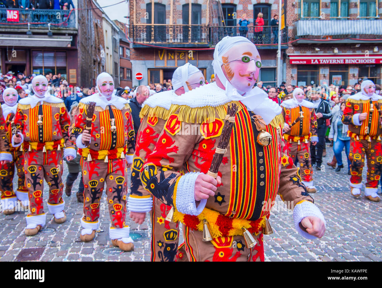 Participants in the Binche Carnival in Binche, Belgium Stock Photo - Alamy