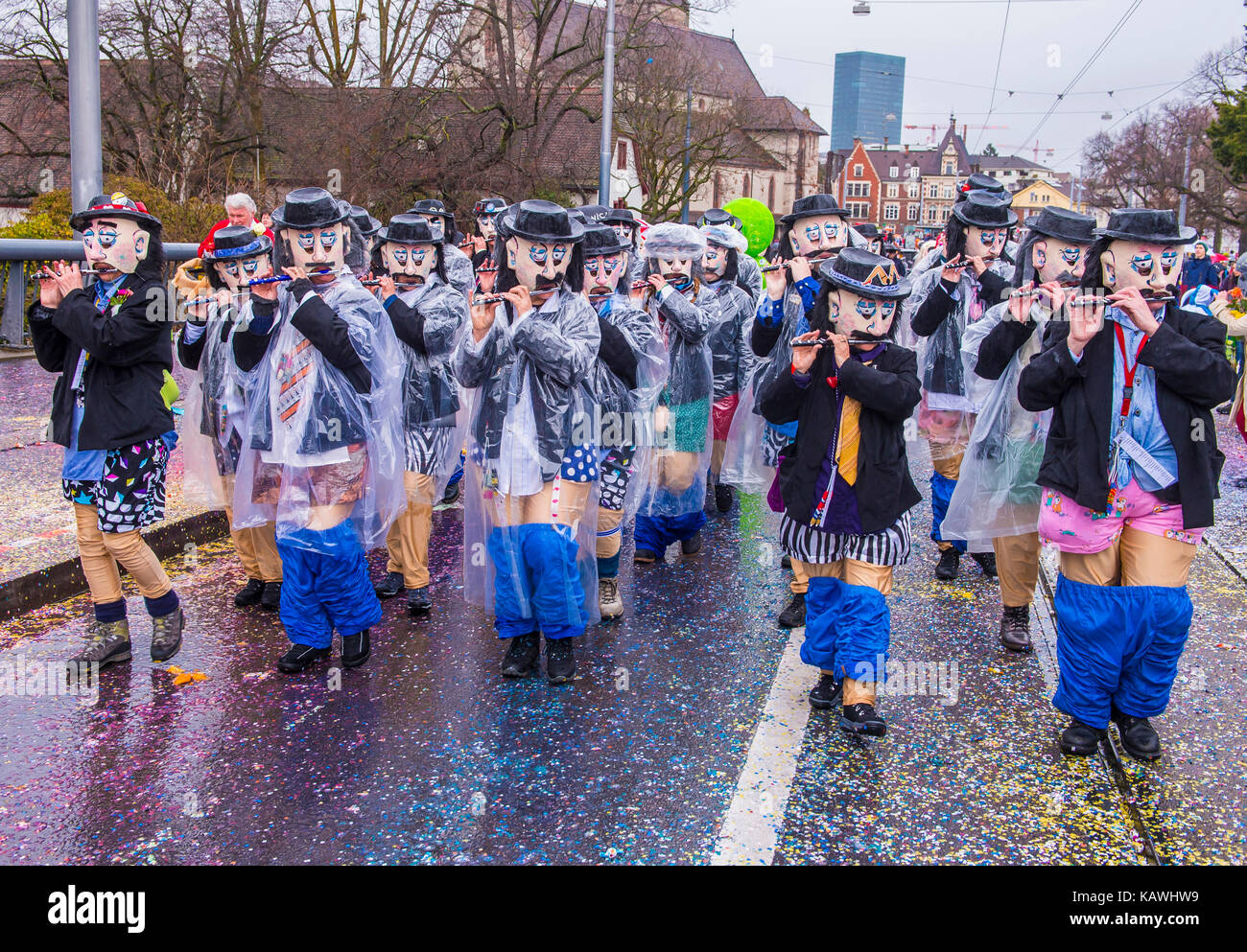 Participants in the Basel Carnival in Basel , Switzerland Stock Photo ...