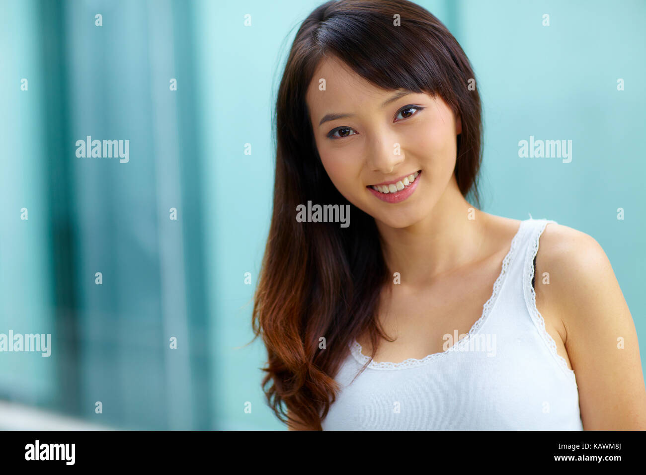 One beautiful Chinese woman smile at camera Stock Photo - Alamy