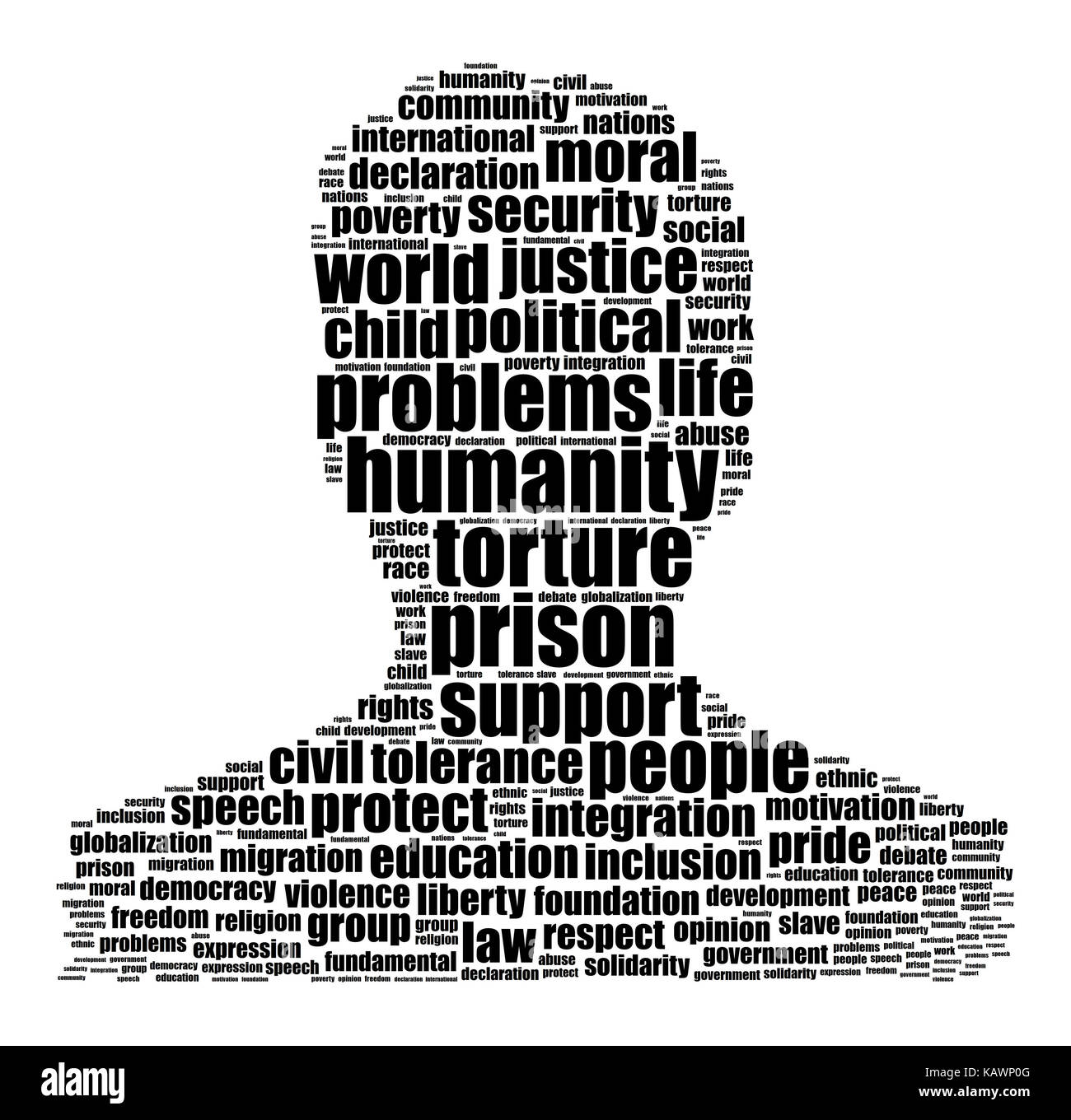 Humanity word cloud concept over white background Stock Photo - Alamy