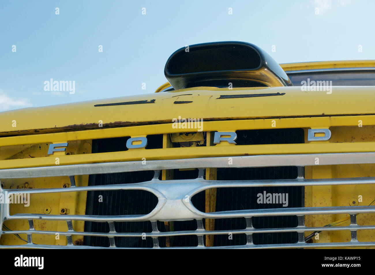Detail of a yellow Ford pick-up truck Stock Photo - Alamy