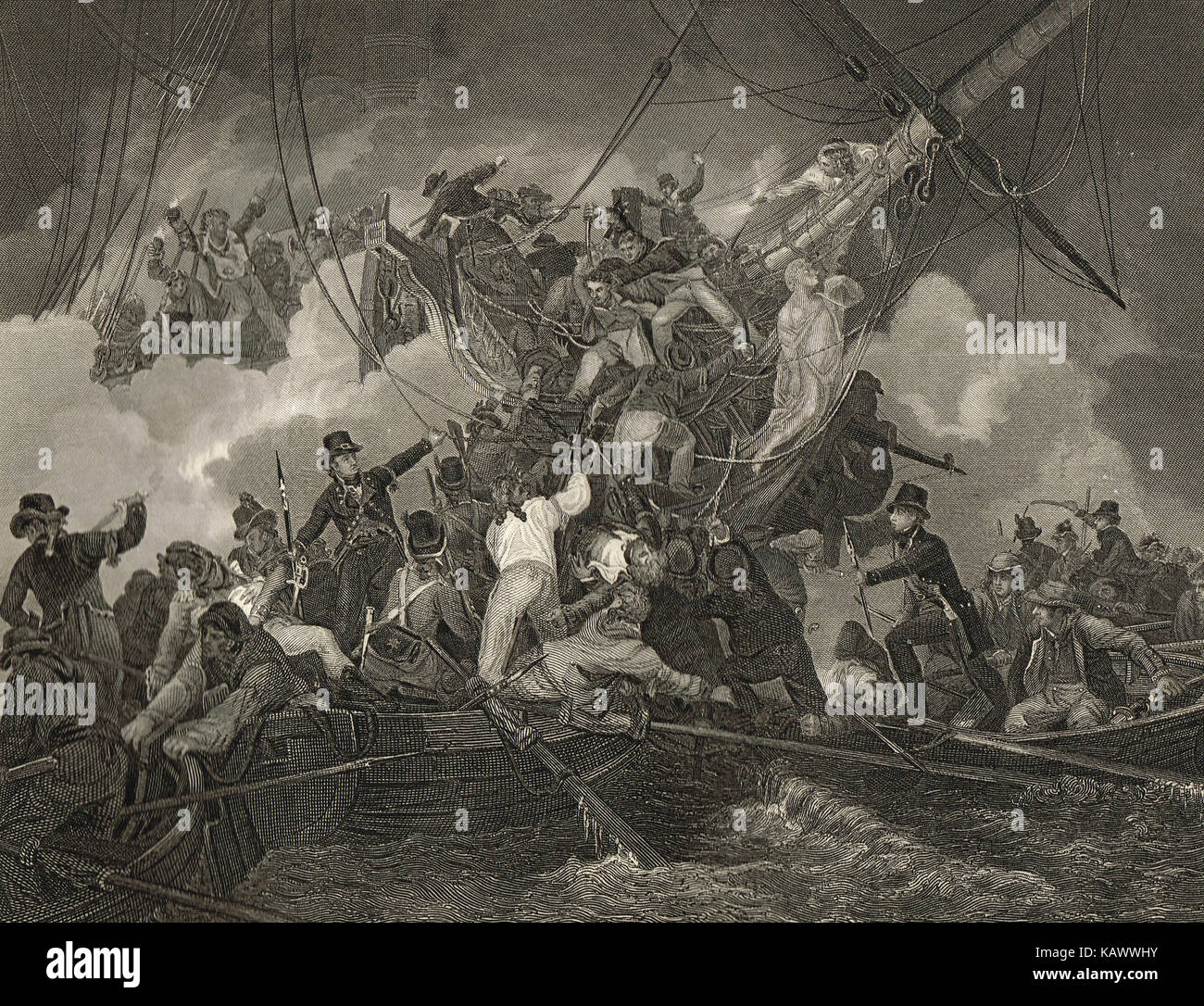 The cutting out of the corvette La Chevrette, bay of Camaret, 21 July ...