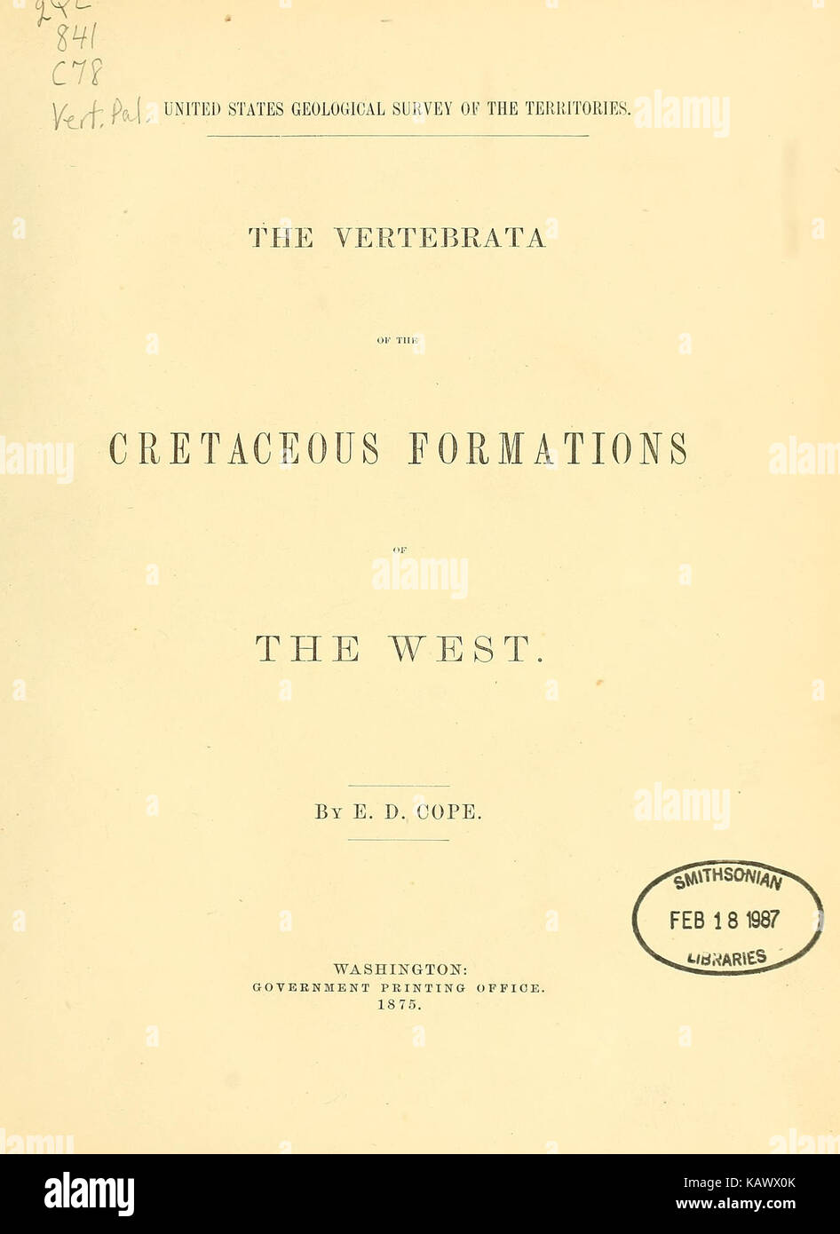 The Vertebrata of the Cretaceous formations of the West BHL40586457 ...