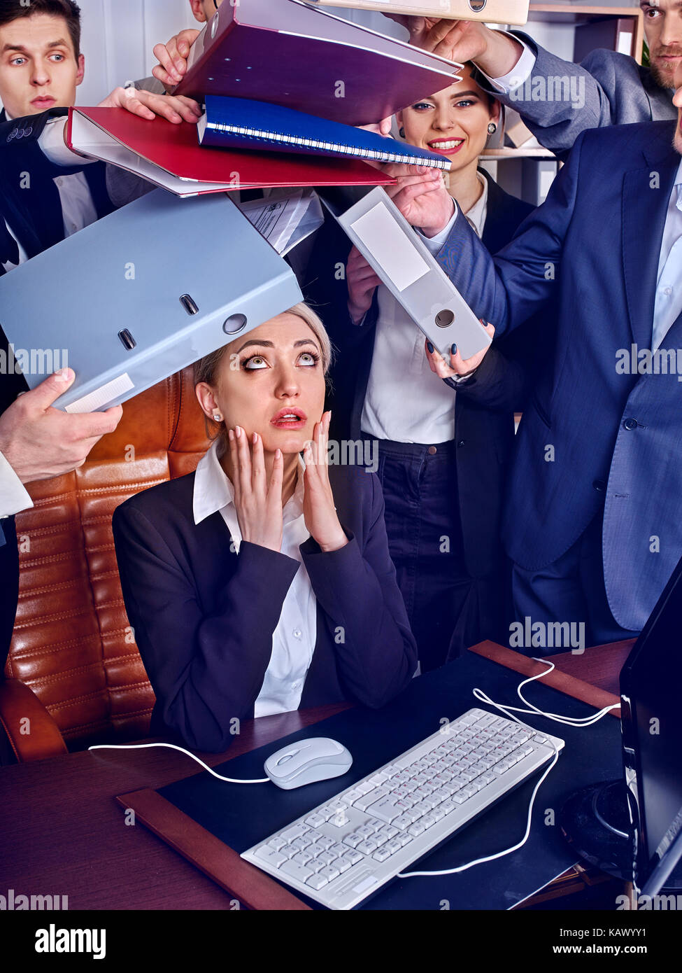 Business people office. Team people are unhappy with their leader Stock ...