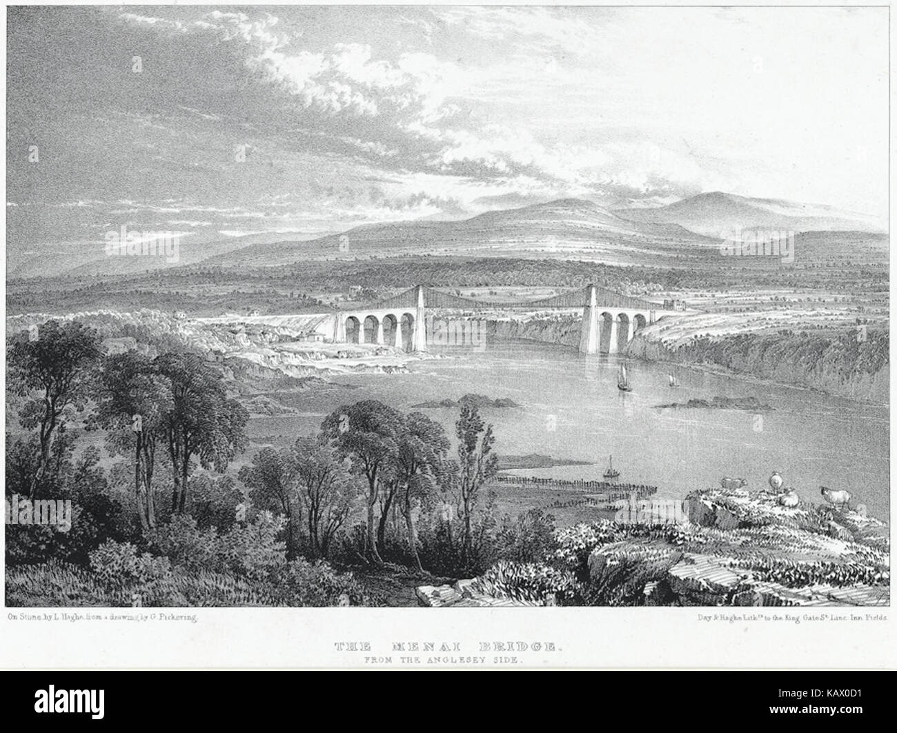 This photograph captures the Menai Bridge from the Anglesey side ...