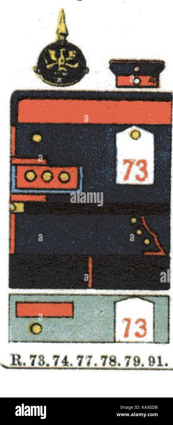 Uniform der Infanterie Regimenter Nrn. 73, 74, 77, 78, 79 und 91 um ...