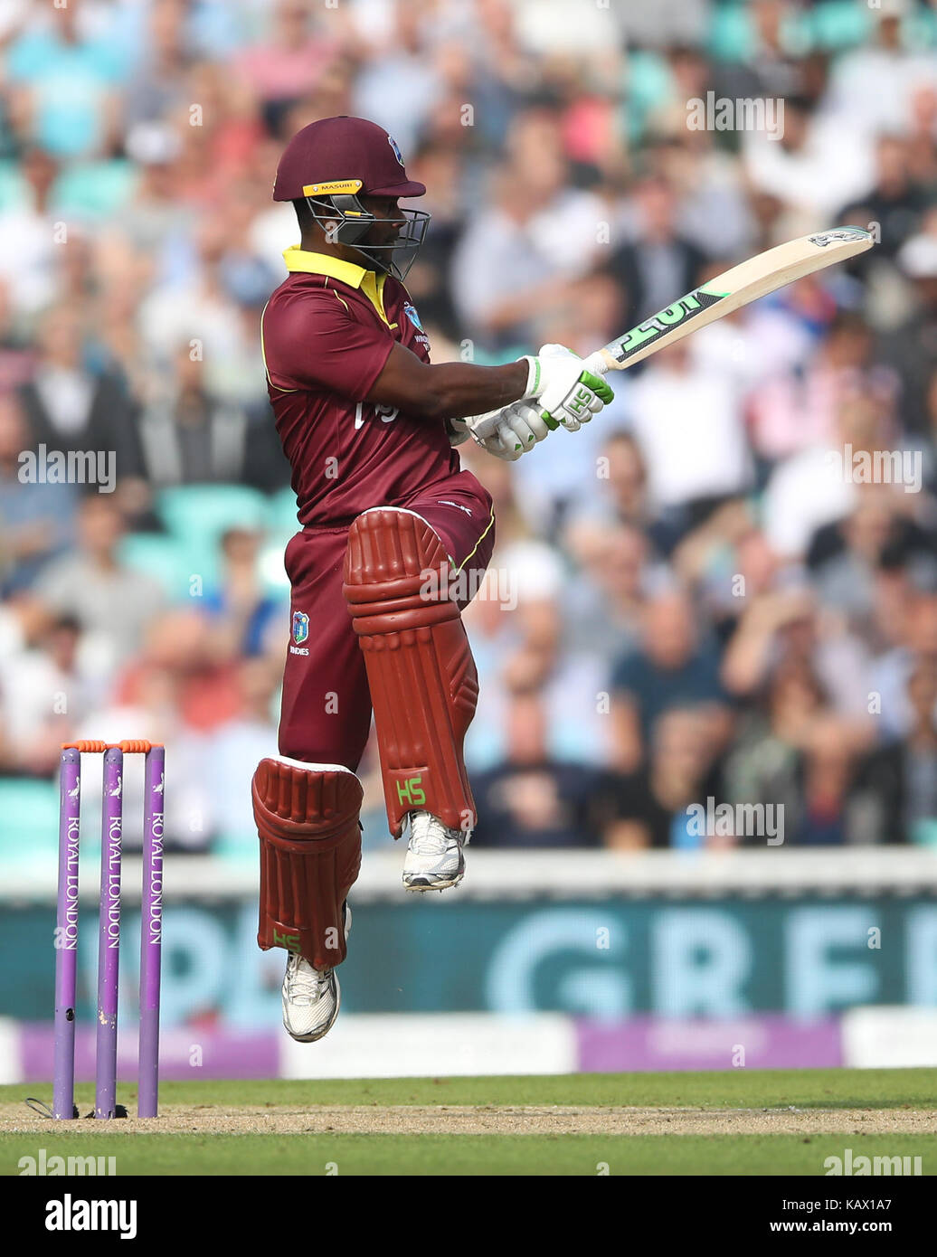 West IndiesÕ Jason Mohammed hits out during the Fourth Royal London One ...