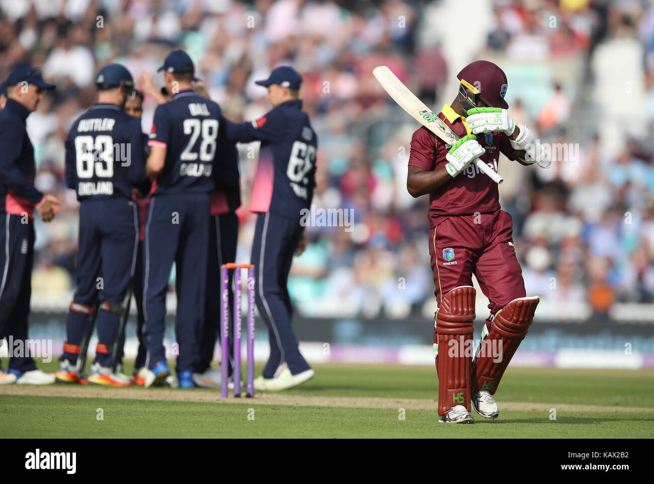 West Indies' Jason Mohammed walks off dejected after getting out for 46 ...