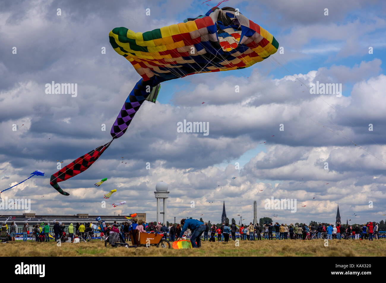 Kite festival at Tempelhofer Feld in Berlin, Germany 2017 Stock Photo ...
