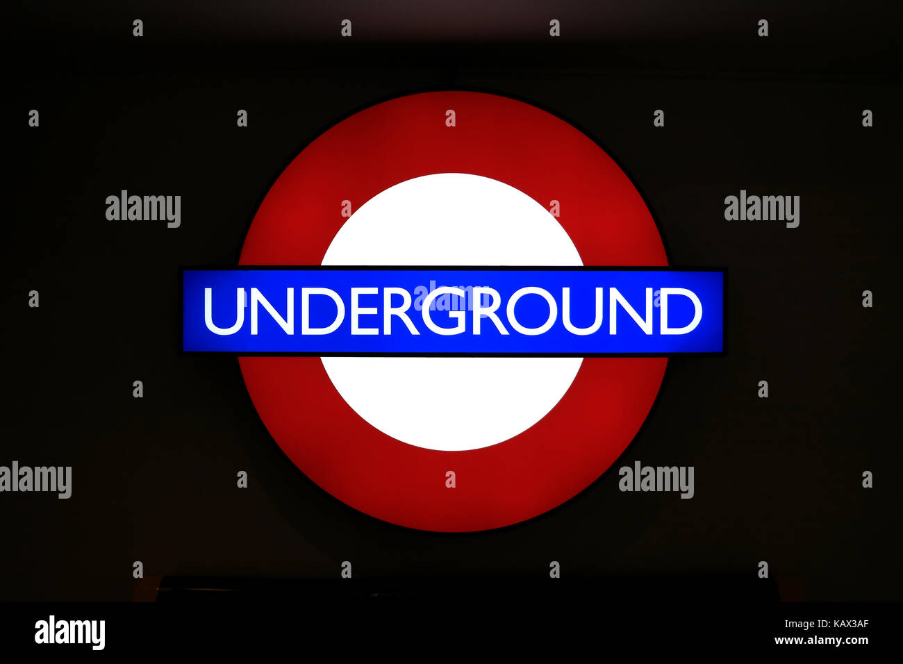 Decorative Illuminated Underground Sign Stock Photo - Alamy