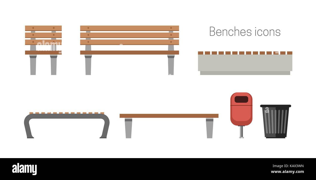 Benches flat icons Stock Vector Image & Art - Alamy