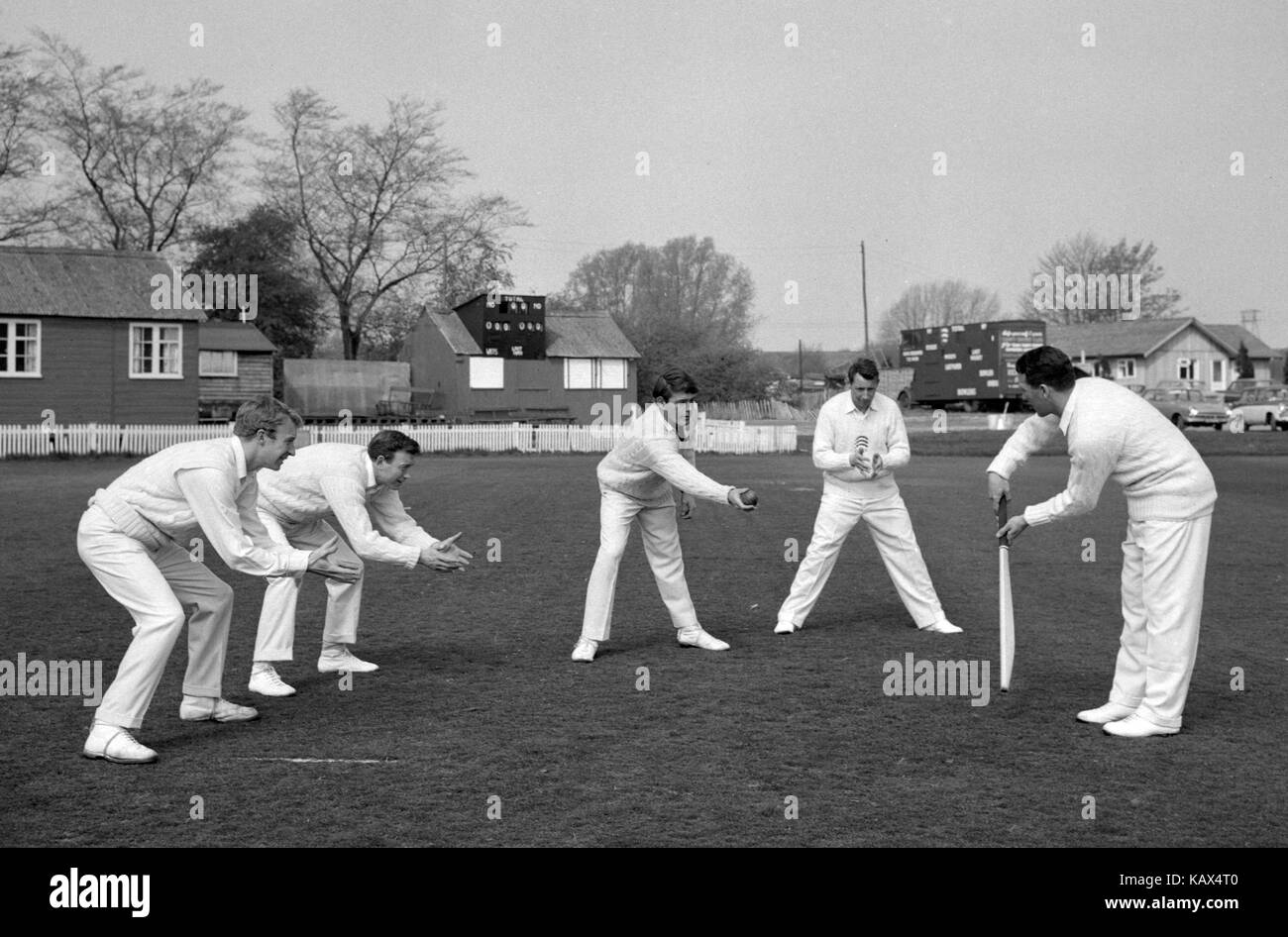New Essex captain Brian Taylor (with the bat) puts some of his players ...