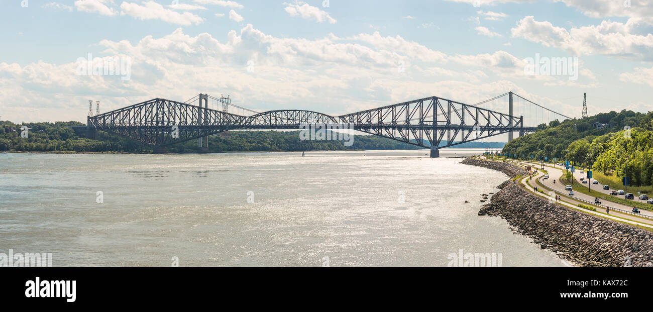 Quebec Bridge is a riveted steel truss structure Stock Photo - Alamy