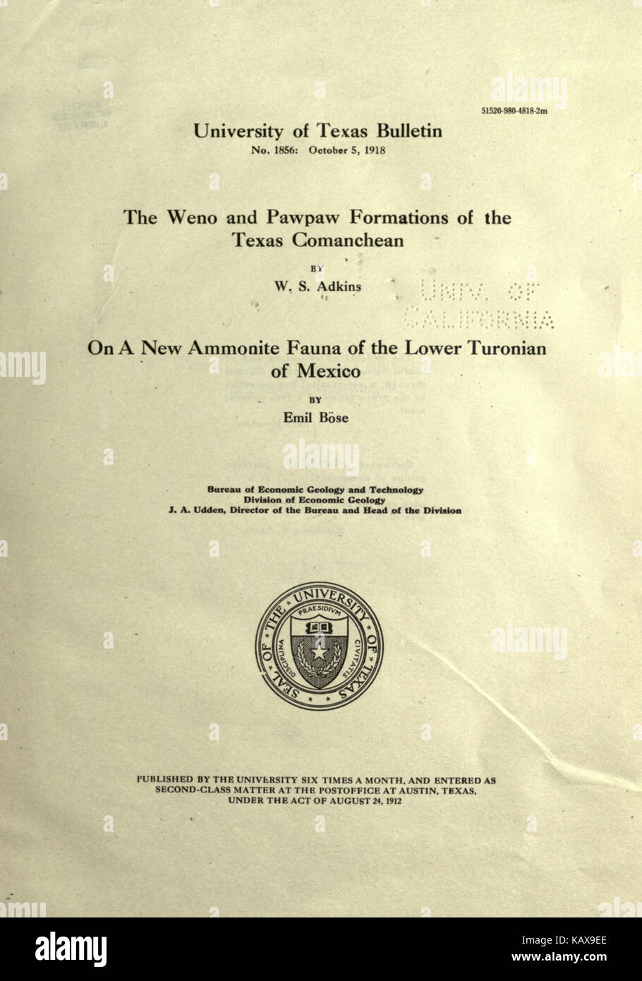 The Weno and Pawpaw formations of the Texas Comanchean BHL20539008 ...