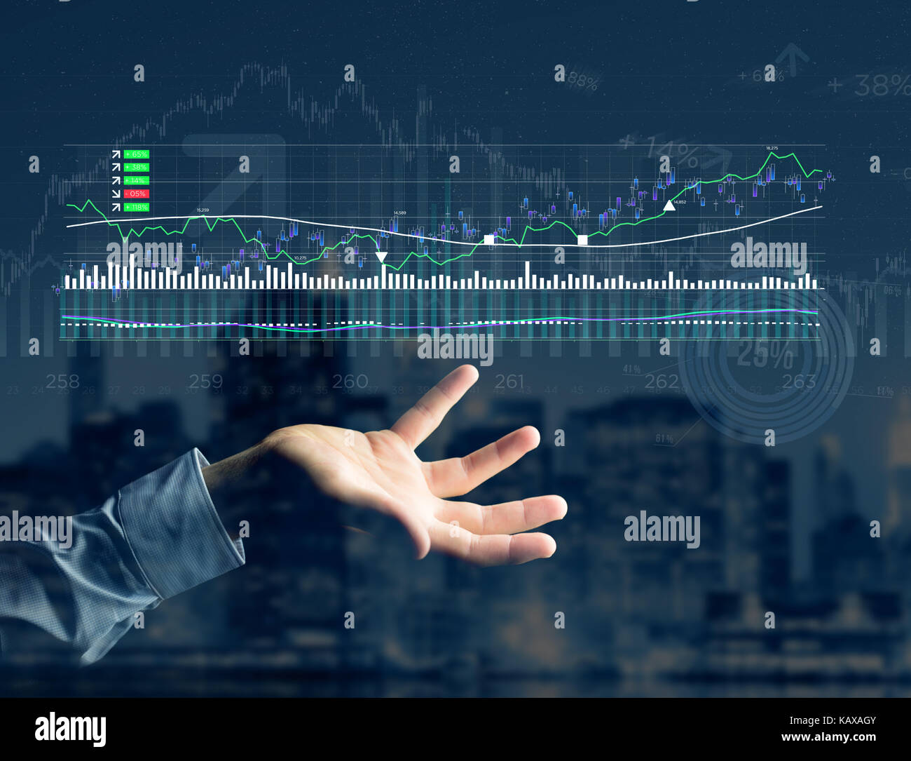 View of a Trading forex data information displayed on a stock exchange ...