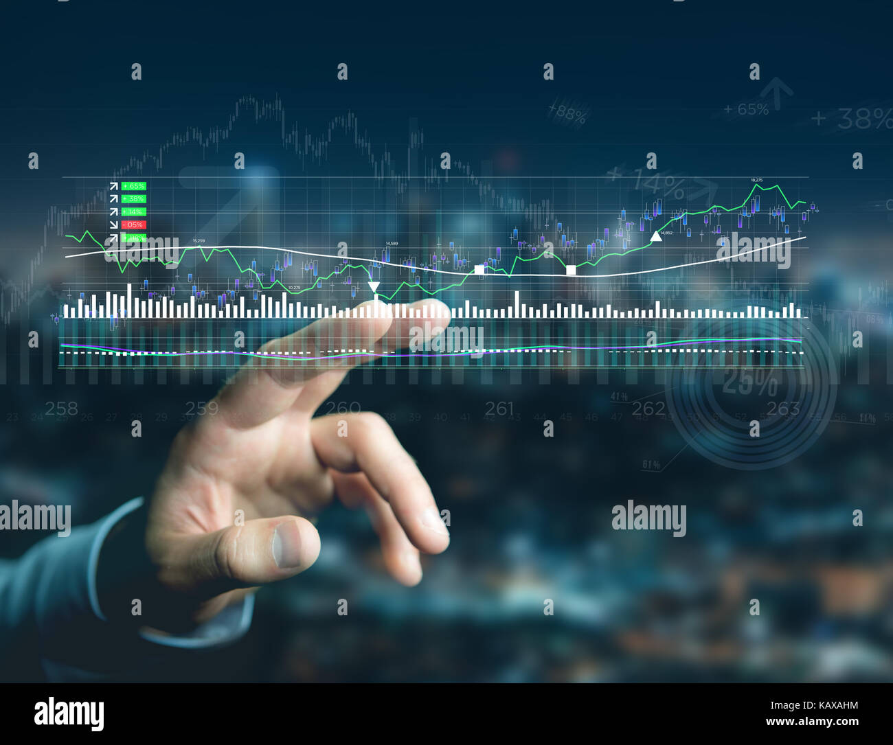 View of a Trading forex data information displayed on a stock exchange ...
