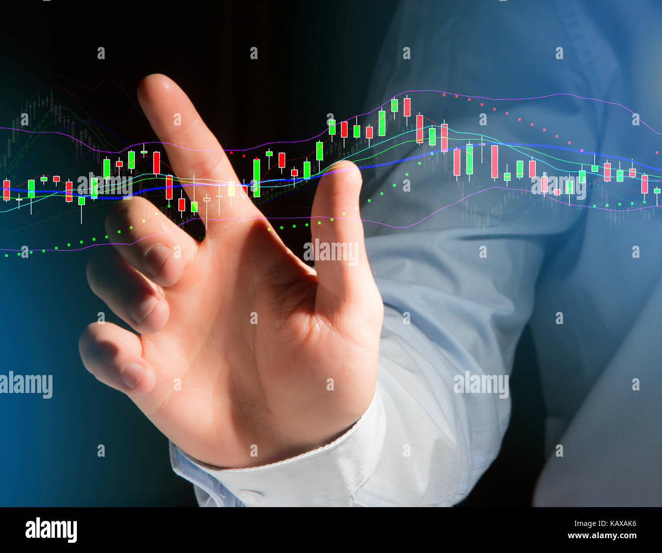 View of a Trading forex data information displayed on a stock exchange ...