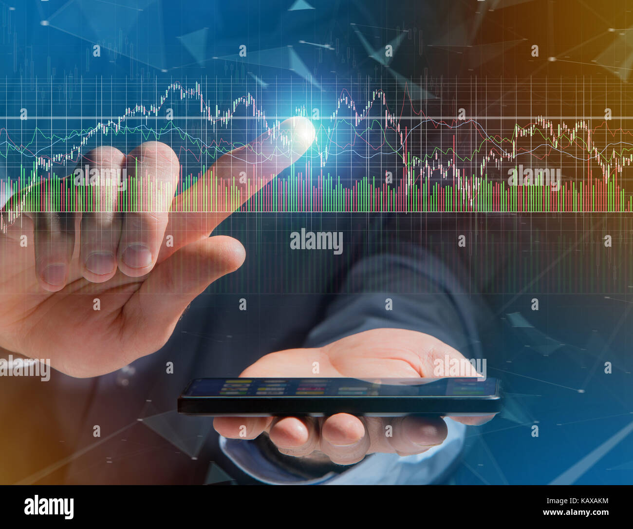 View of a Trading forex data information displayed on a stock exchange ...