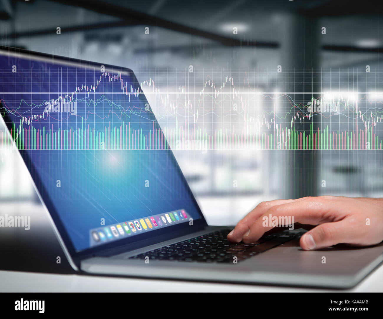 View of a Trading forex data information displayed on a stock exchange ...