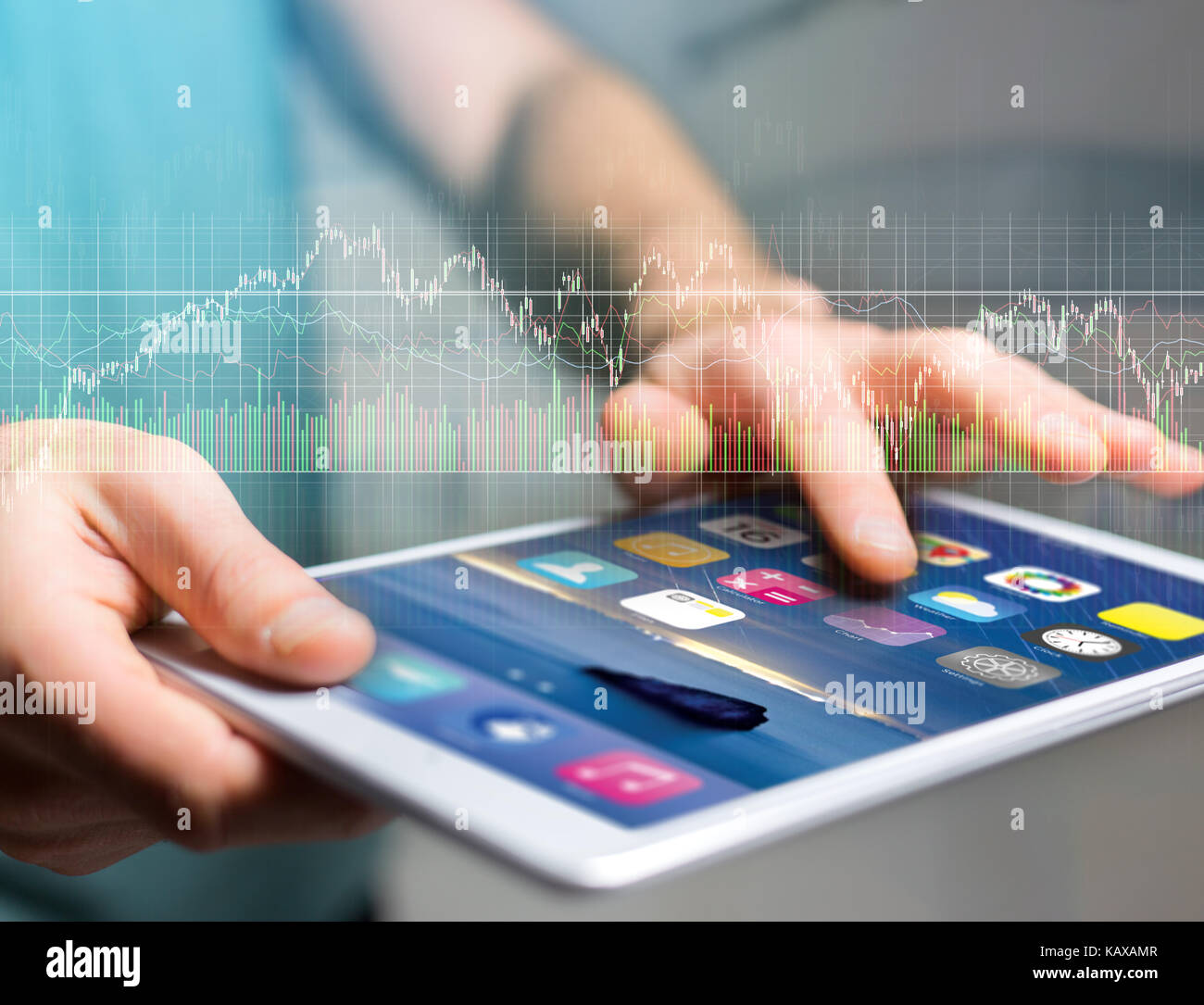 View of a Trading forex data information displayed on a stock exchange ...