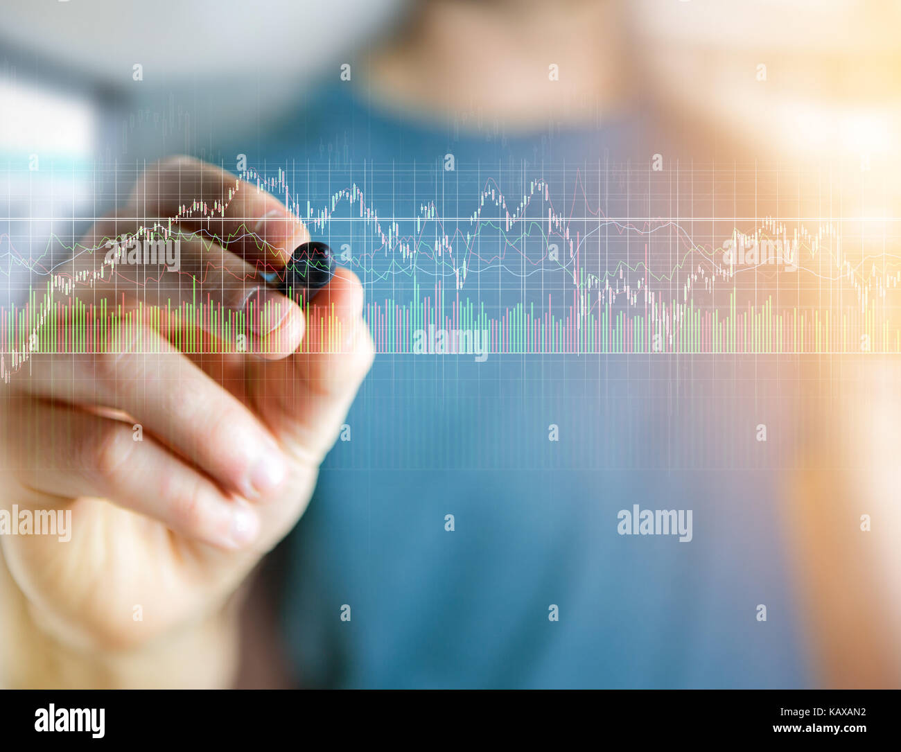 View of a Trading forex data information displayed on a stock exchange ...