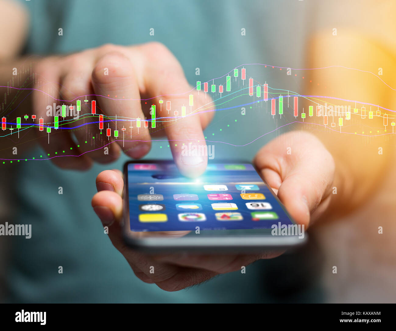 View of a Trading forex data information displayed on a stock exchange ...