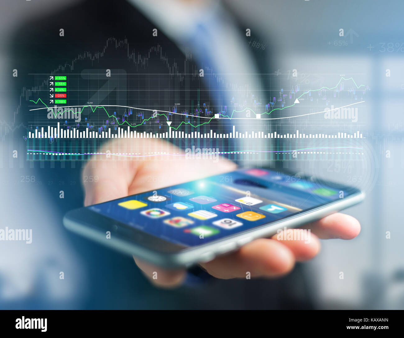 View of a Trading forex data information displayed on a stock exchange ...