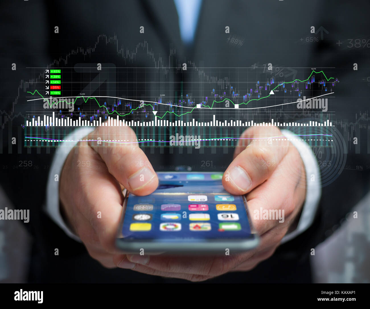 View of a Trading forex data information displayed on a stock exchange ...
