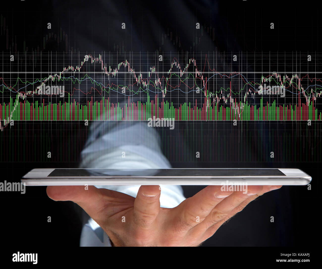 View of a Trading forex data information displayed on a stock exchange ...