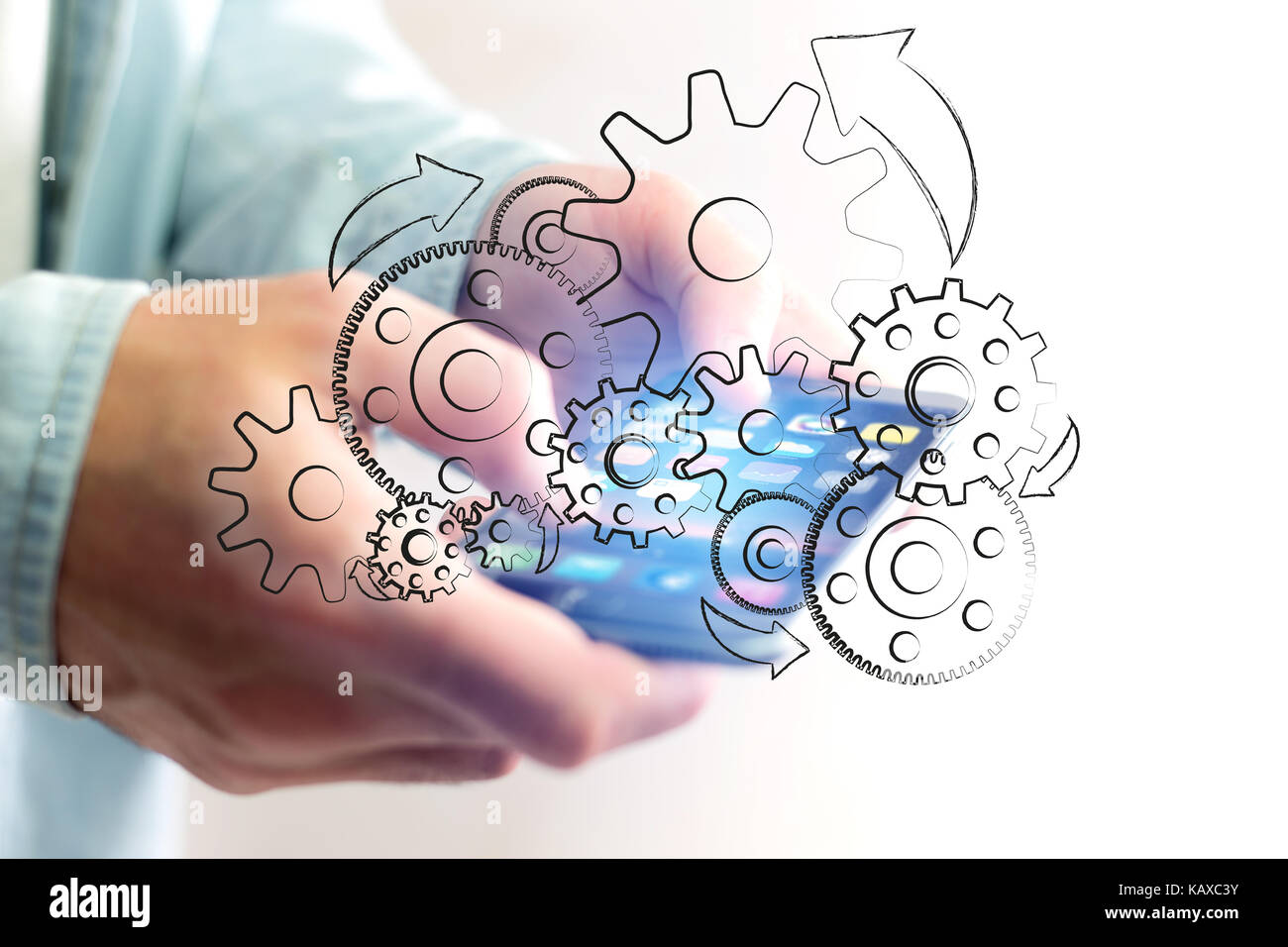 Concept view of setting a technology interface with cogwheel - Gear ...