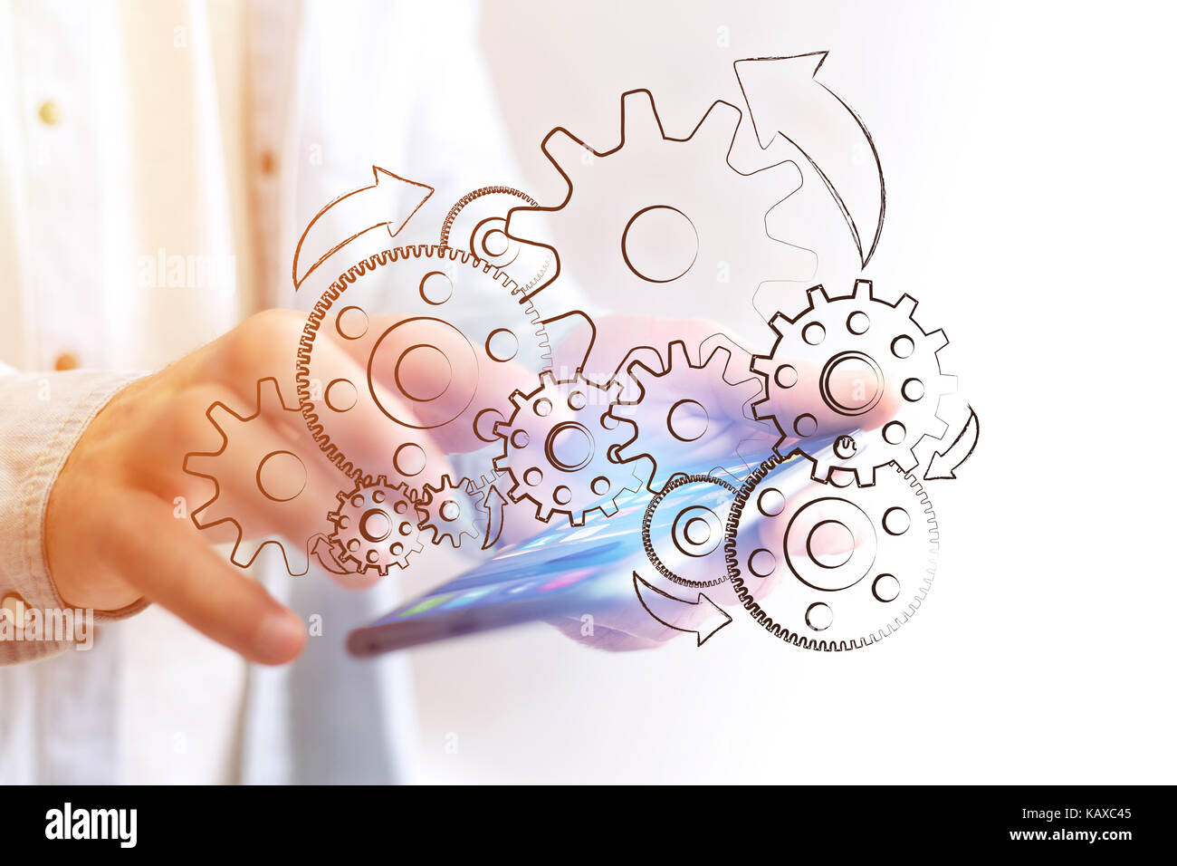 Concept view of setting a technology interface with cogwheel - Gear ...