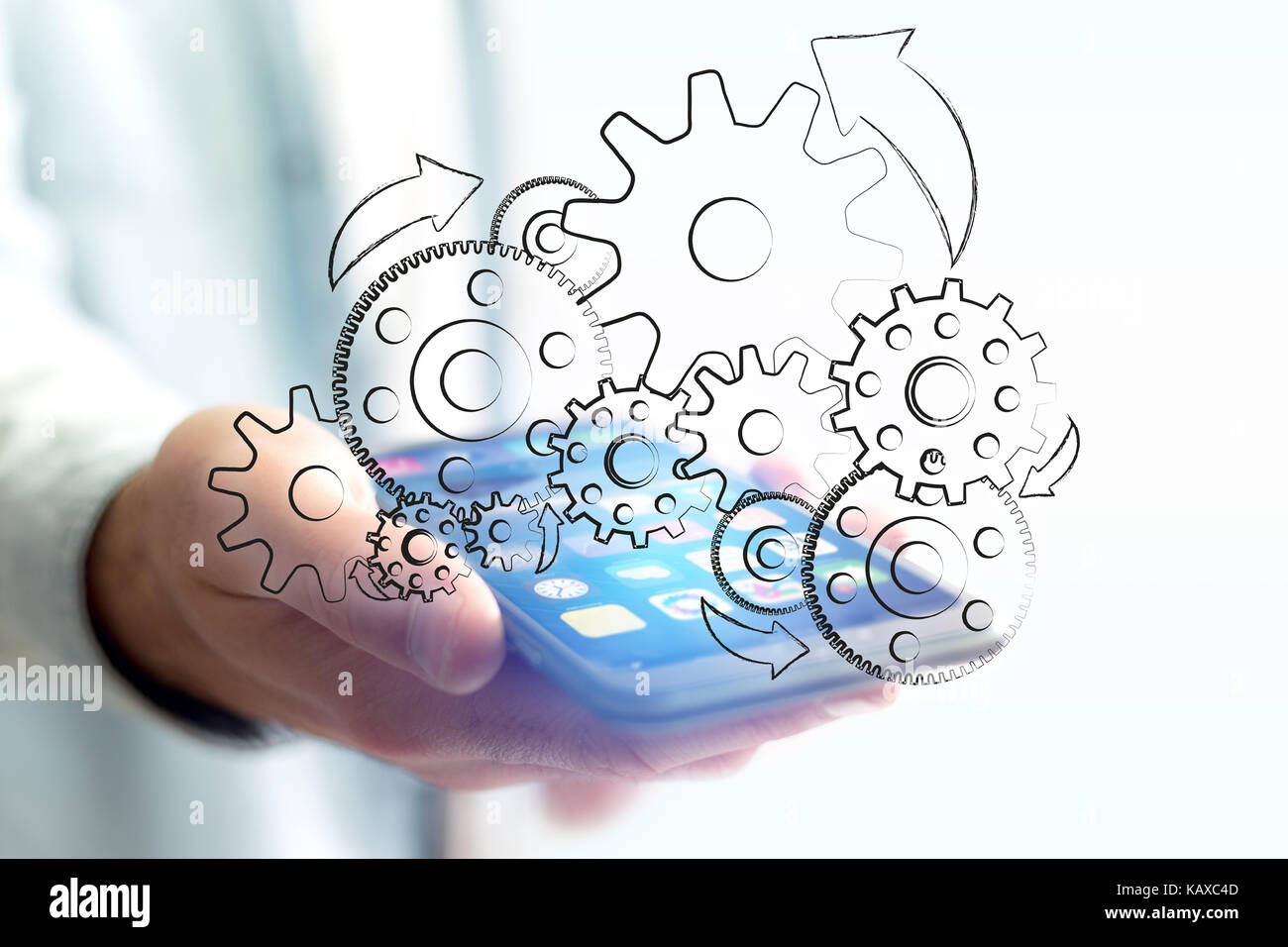 Concept view of setting a technology interface with cogwheel - Gear ...