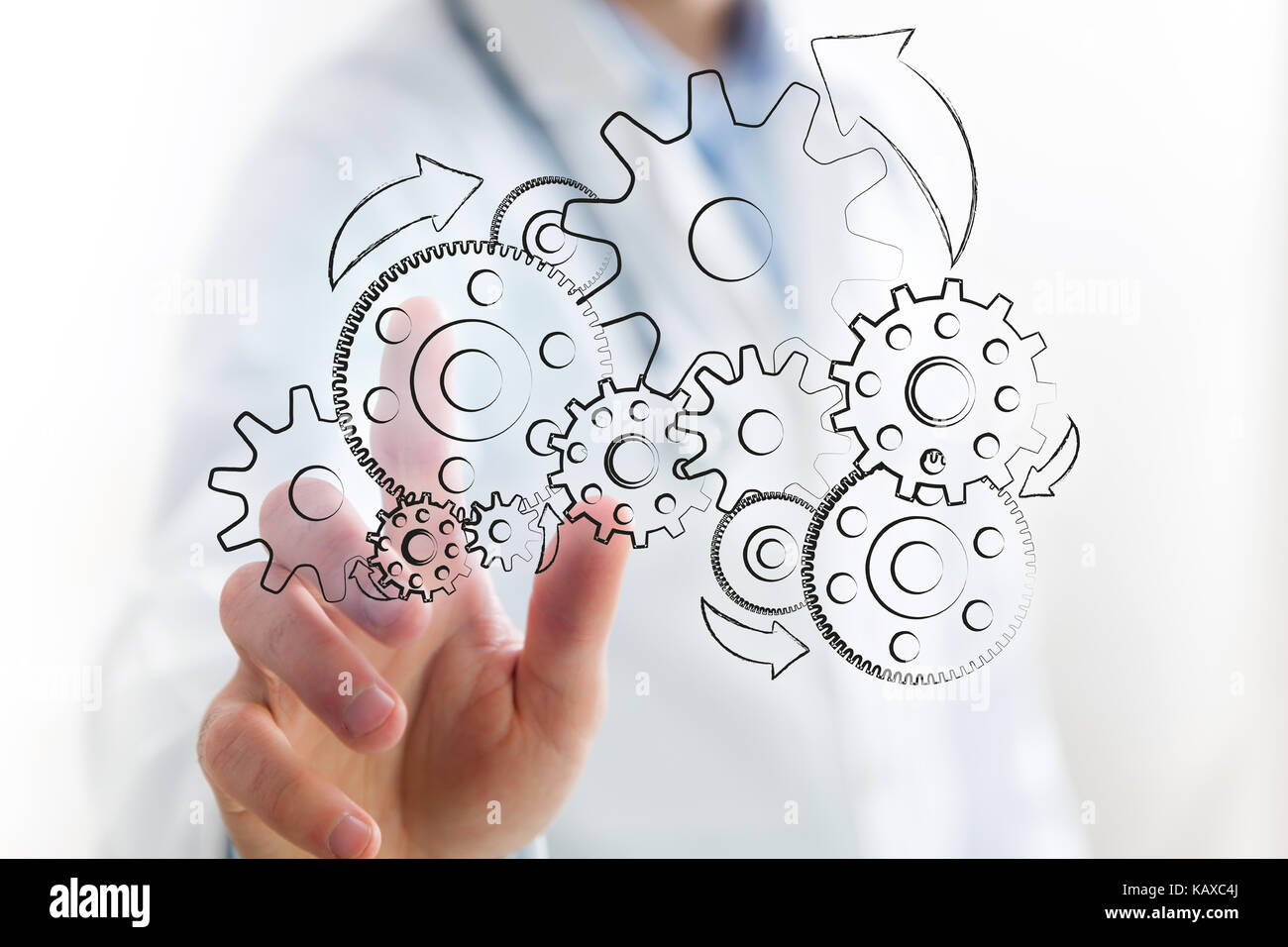 Concept view of setting a technology interface with cogwheel - Gear ...