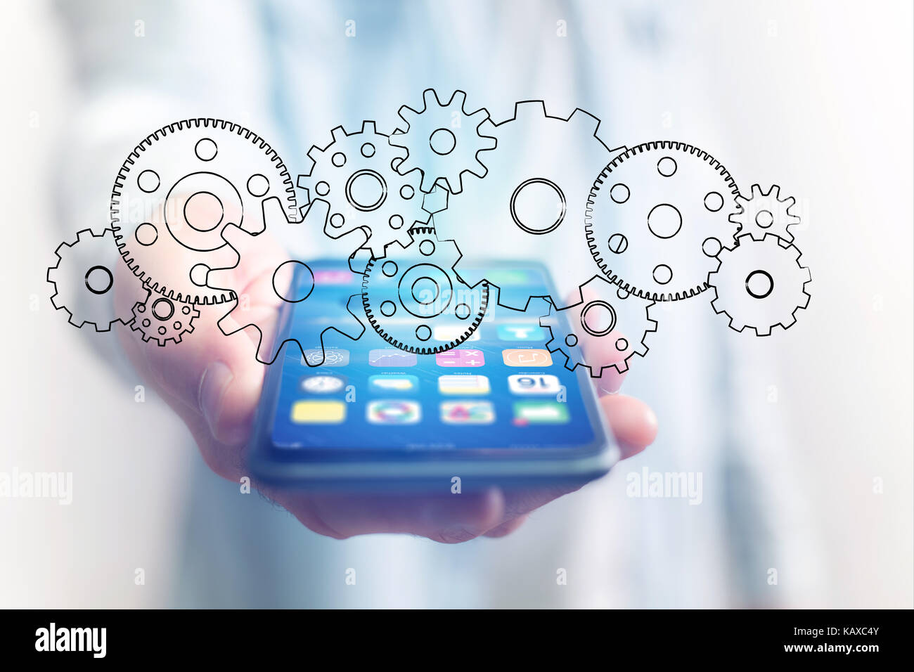 Concept view of setting a technology interface with cogwheel - Gear ...