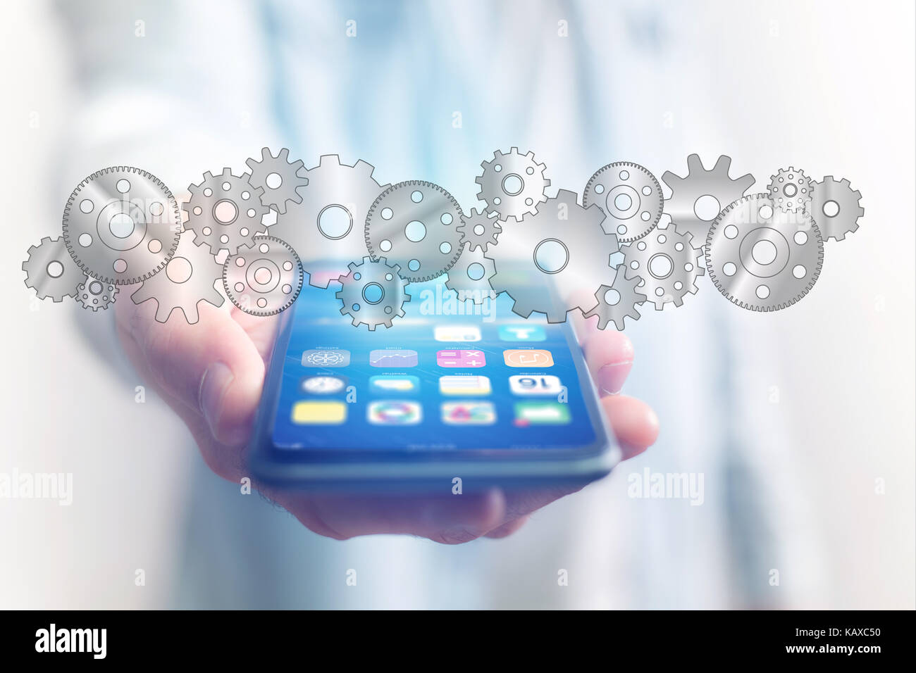 Concept view of setting a technology interface with cogwheel - Gear ...