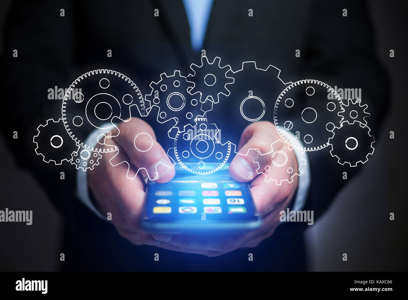 Concept view of setting a technology interface with cogwheel - Gear ...