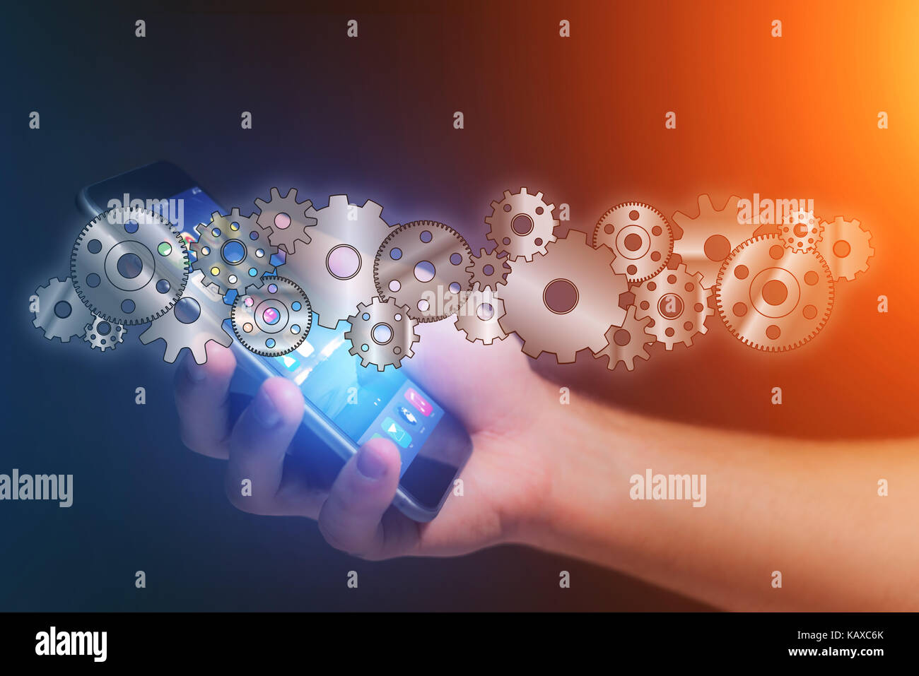 Concept view of setting a technology interface with cogwheel - Gear ...