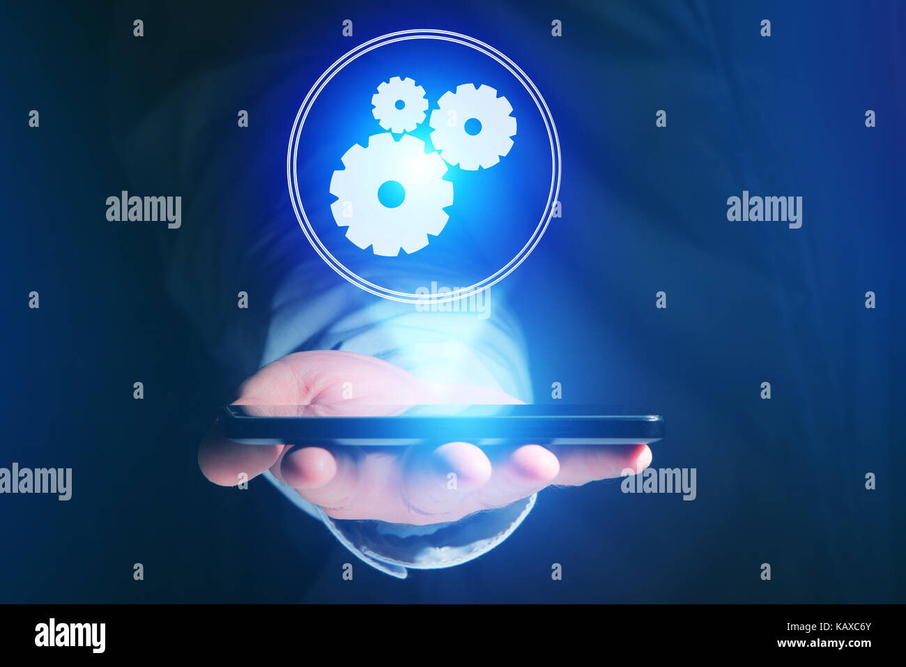 Concept view of setting a technology interface with cogwheel - Gear ...