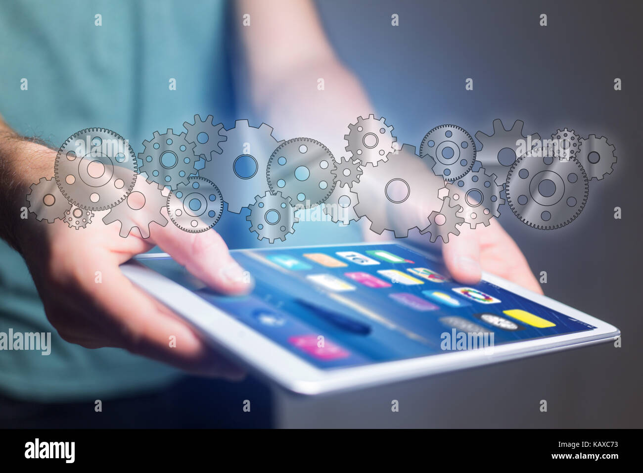 Concept view of setting a technology interface with cogwheel - Gear ...