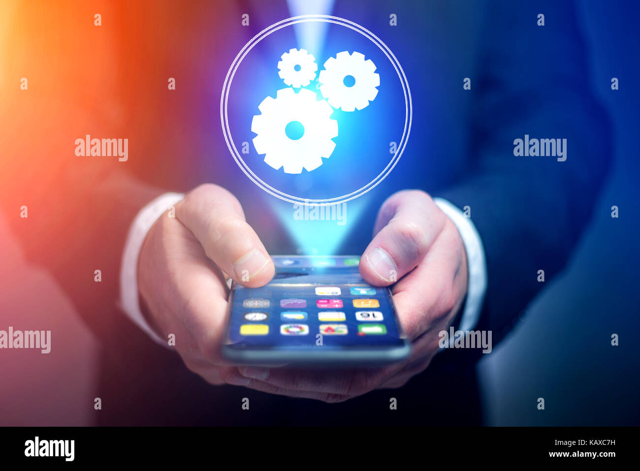 Concept view of setting a technology interface with cogwheel - Gear ...