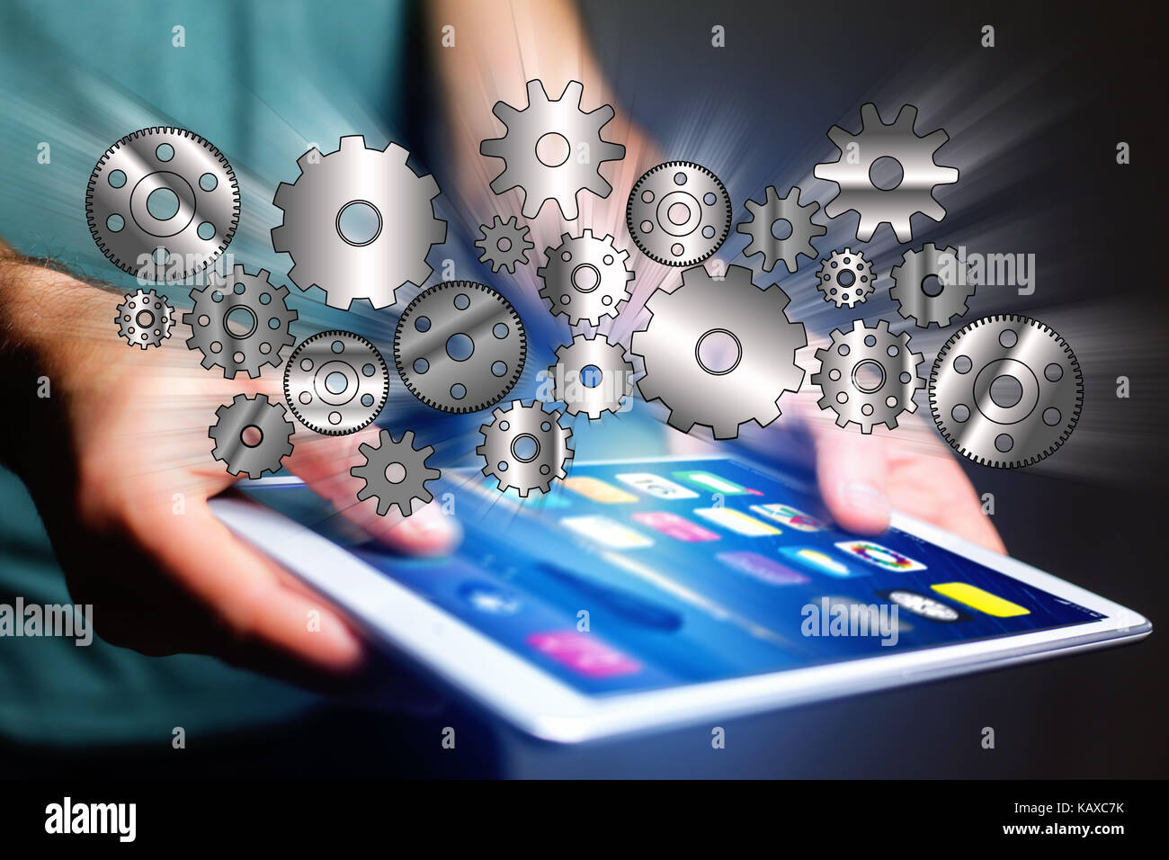 Concept view of setting a technology interface with cogwheel - Gear ...