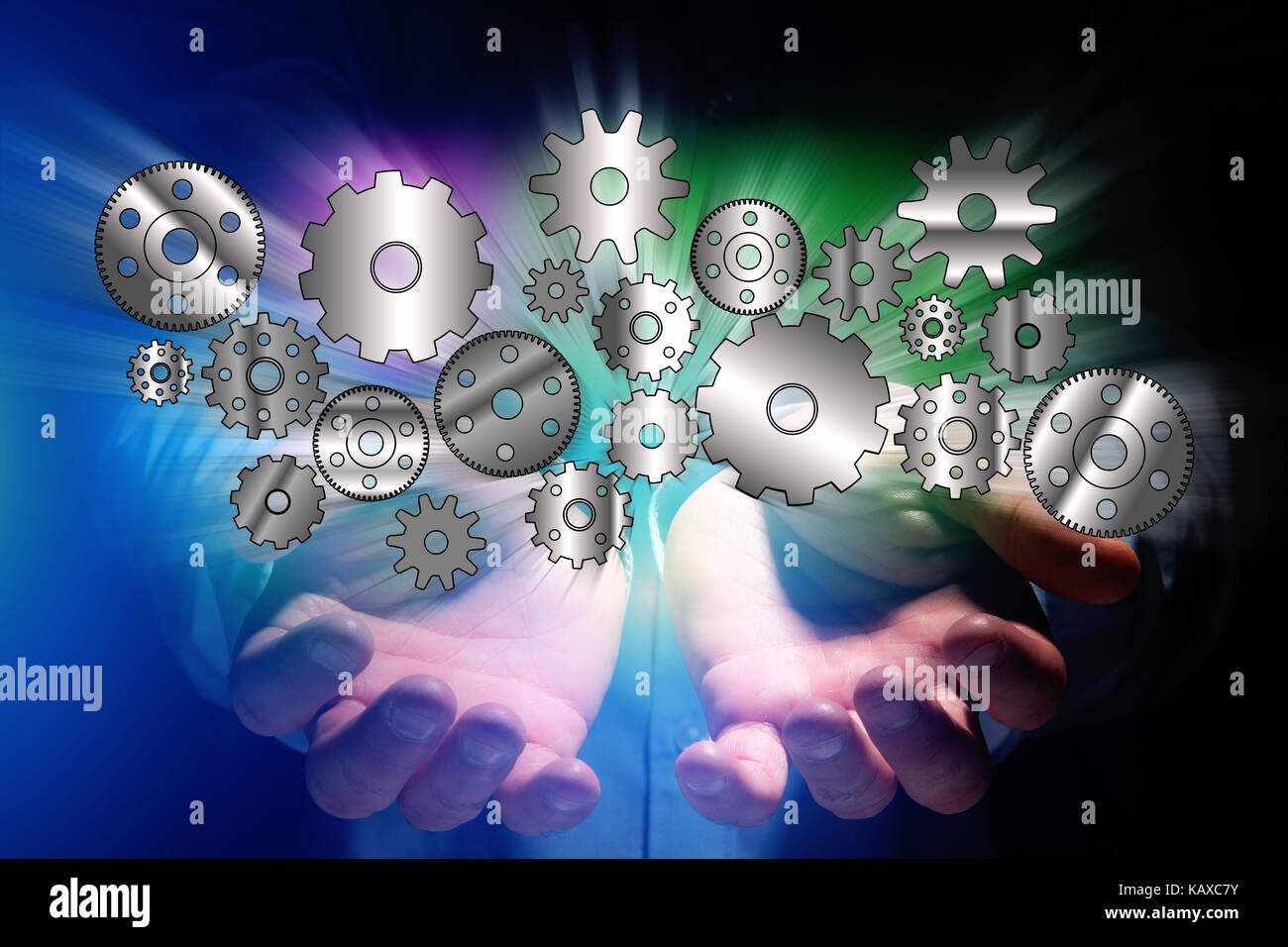 Concept view of setting a technology interface with cogwheel - Gear ...