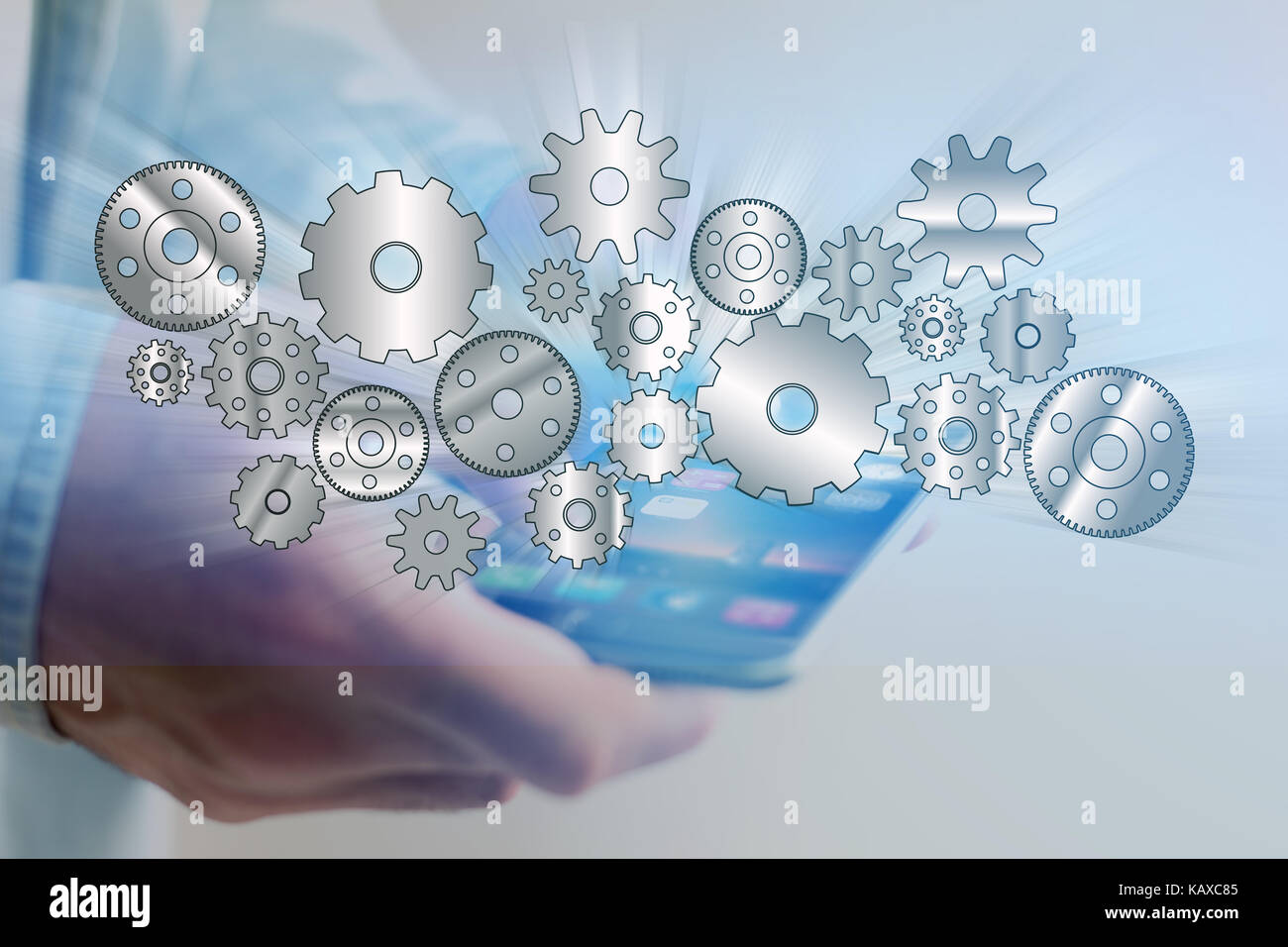 Concept view of setting a technology interface with cogwheel - Gear ...