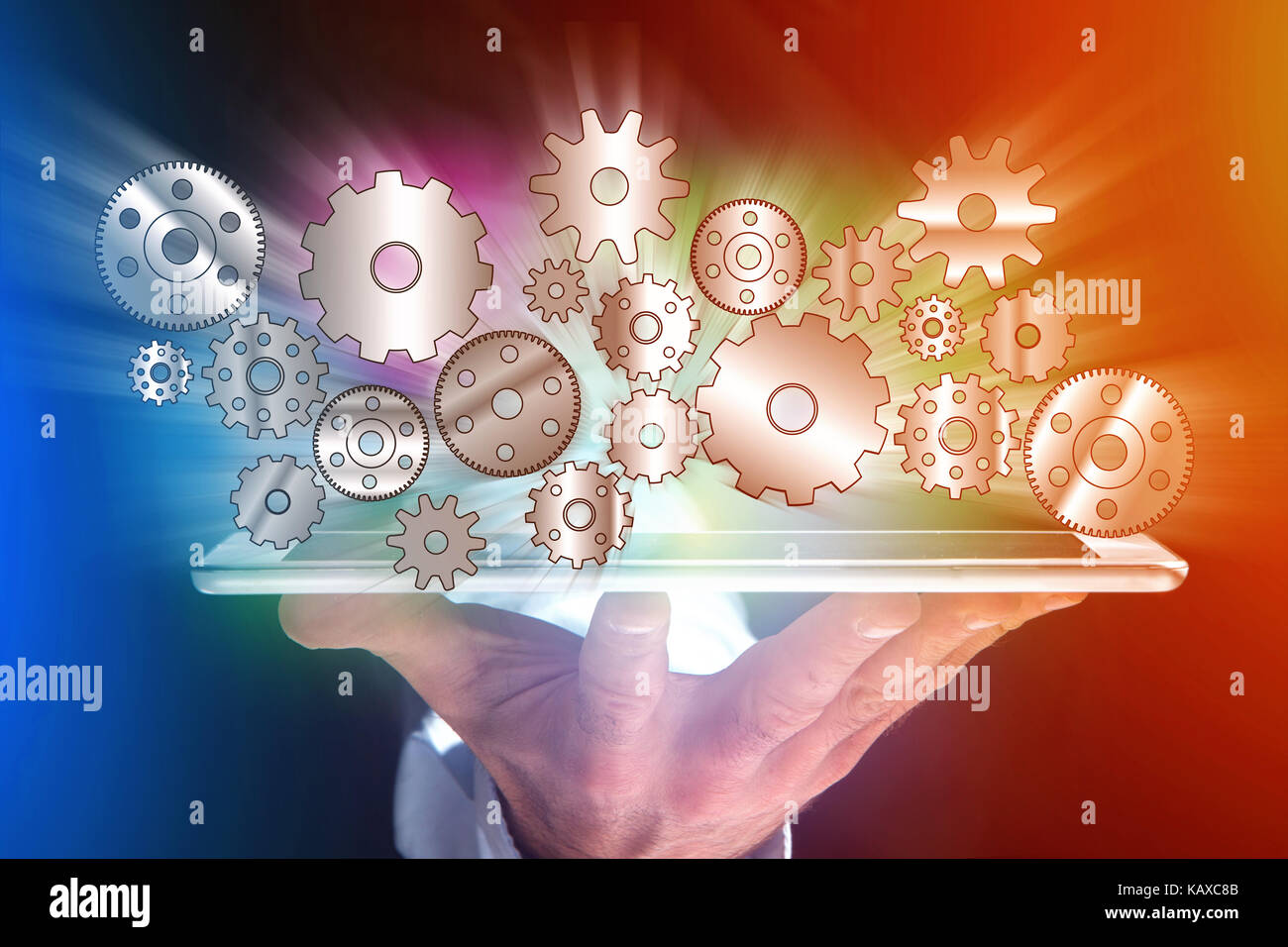 Concept view of setting a technology interface with cogwheel - Gear ...